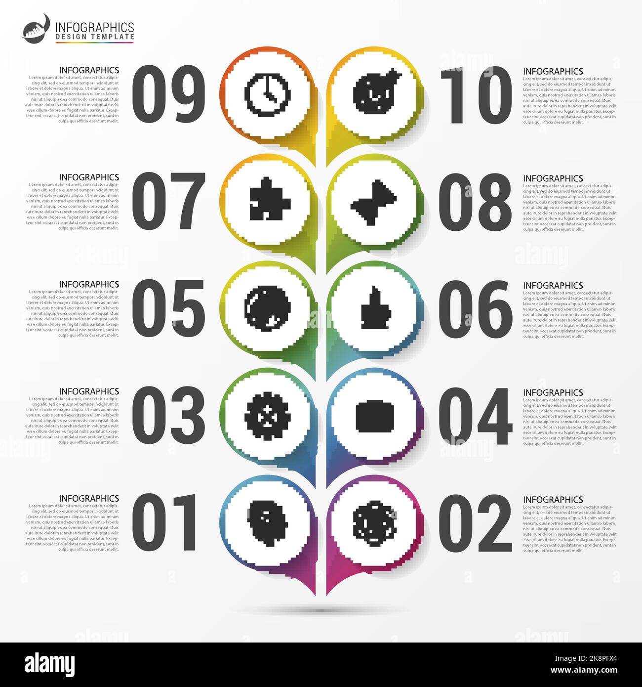 Timeline infographics template. Colorful modern design. Vector ...