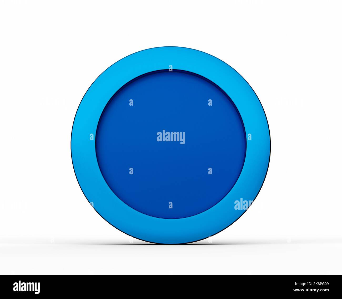Blue button isolated on white Blue circle Empty label round sticker ...