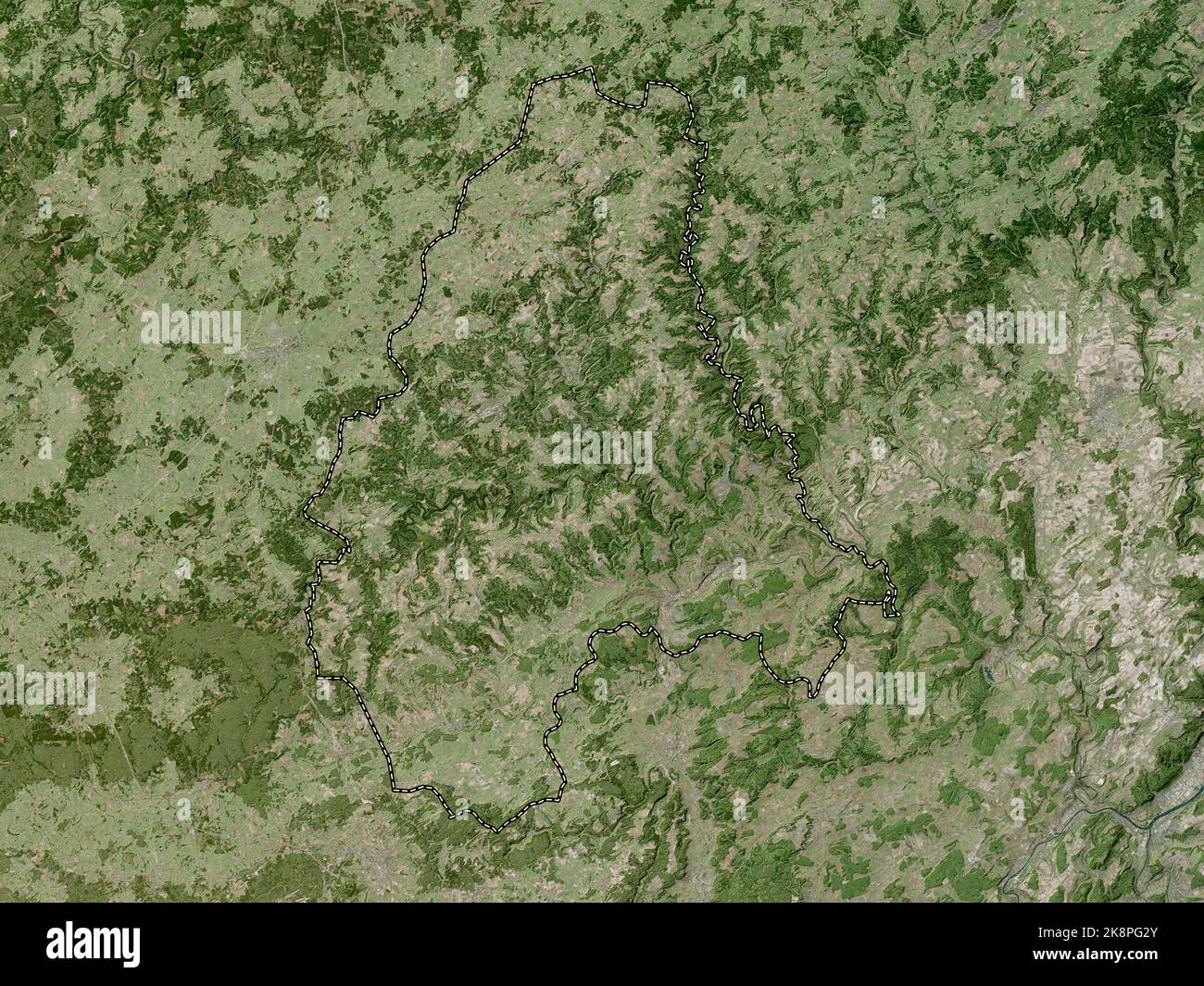 Diekirch, district of Luxembourg. High resolution satellite map Stock ...