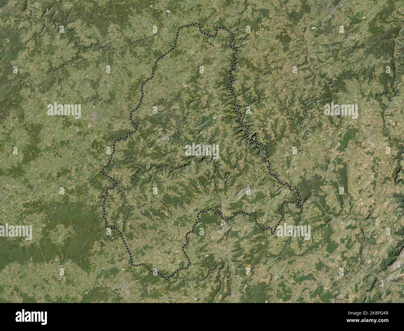 Diekirch, district of Luxembourg. Low resolution satellite map Stock ...