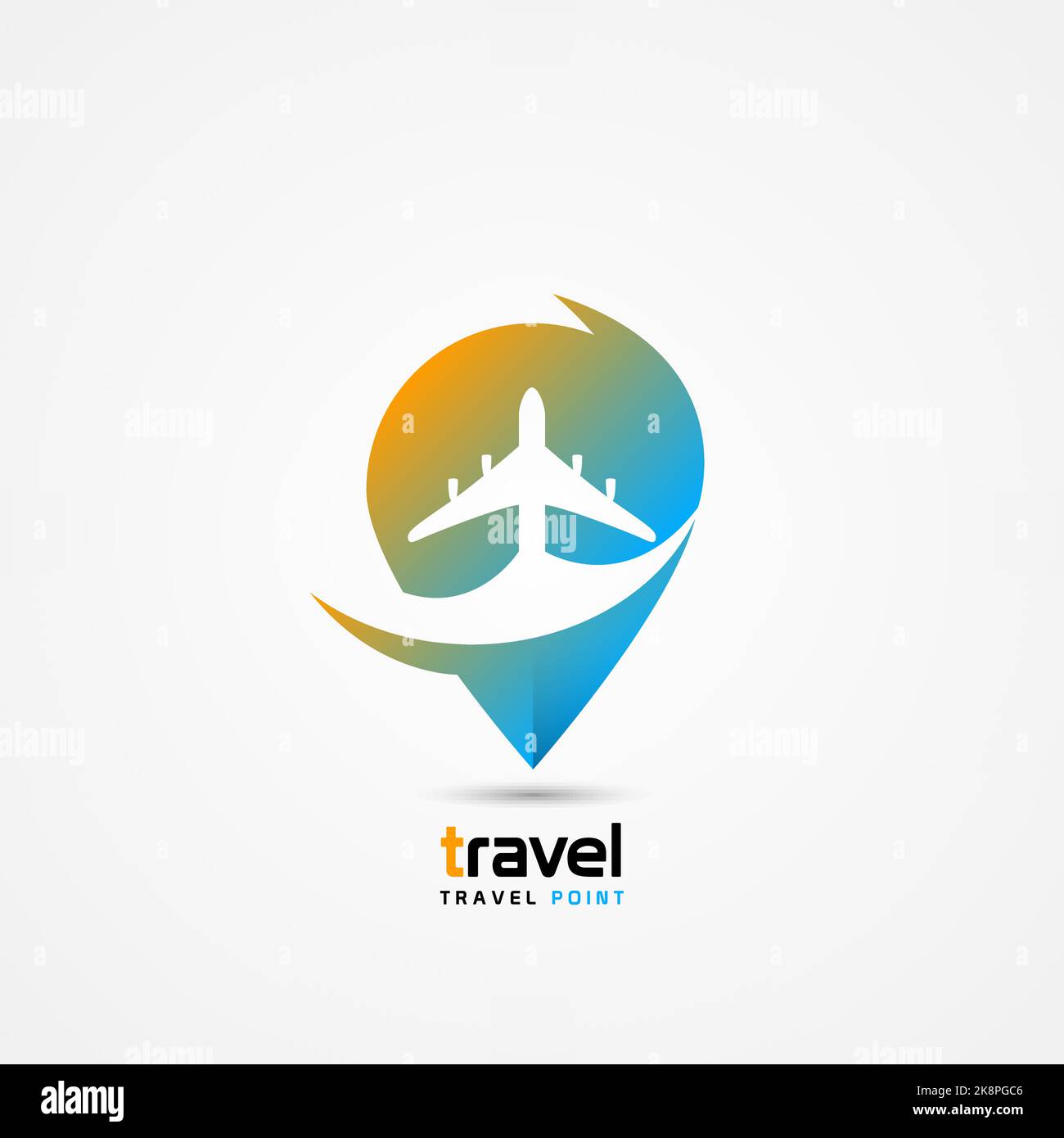 Travel point symbol in the colors of the sun and sky. Vector ...