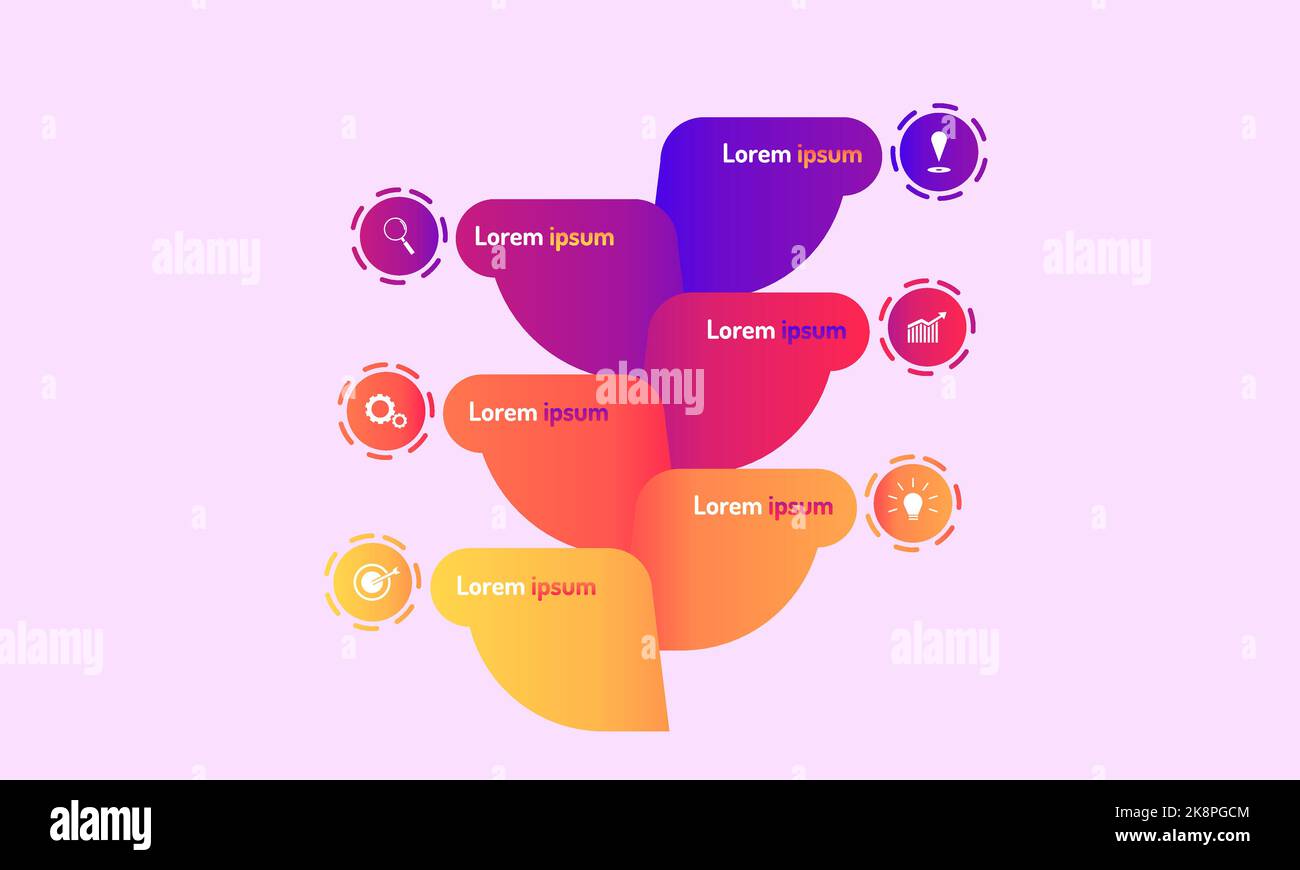 An illustration of a modern and colorful infographic design isolated on ...