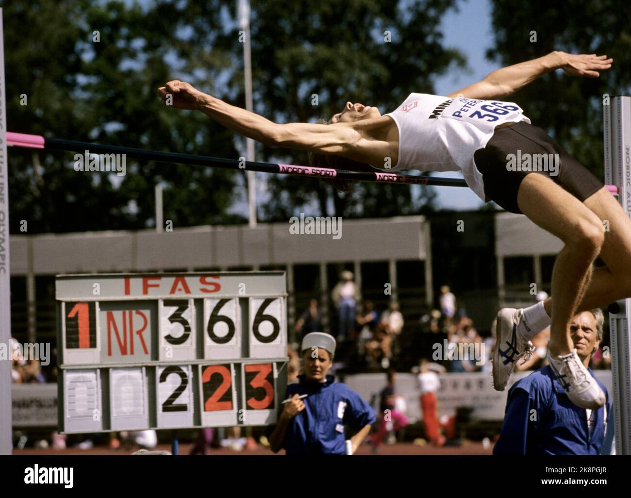 High jump here high jumper hakon special bloom photo hi-res stock ...