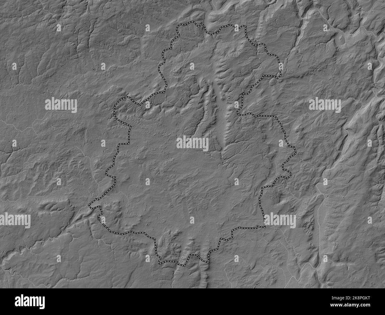 Luxembourg, district of Luxembourg. Grayscale elevation map with lakes ...