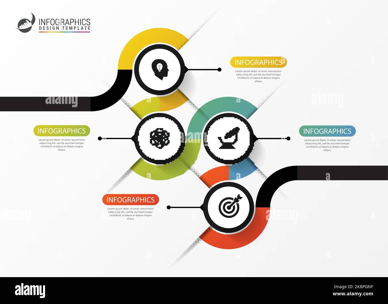Abstract colorful business path. Timeline infographic template. Vector ...
