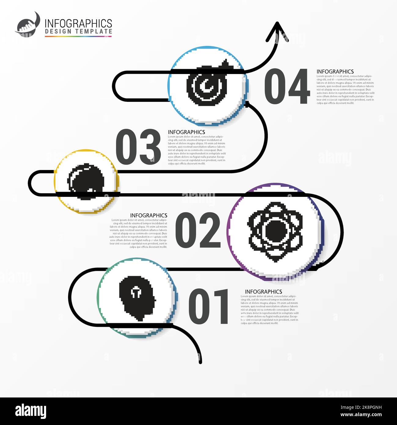Abstract colorful business path. Timeline infographic template. Vector ...