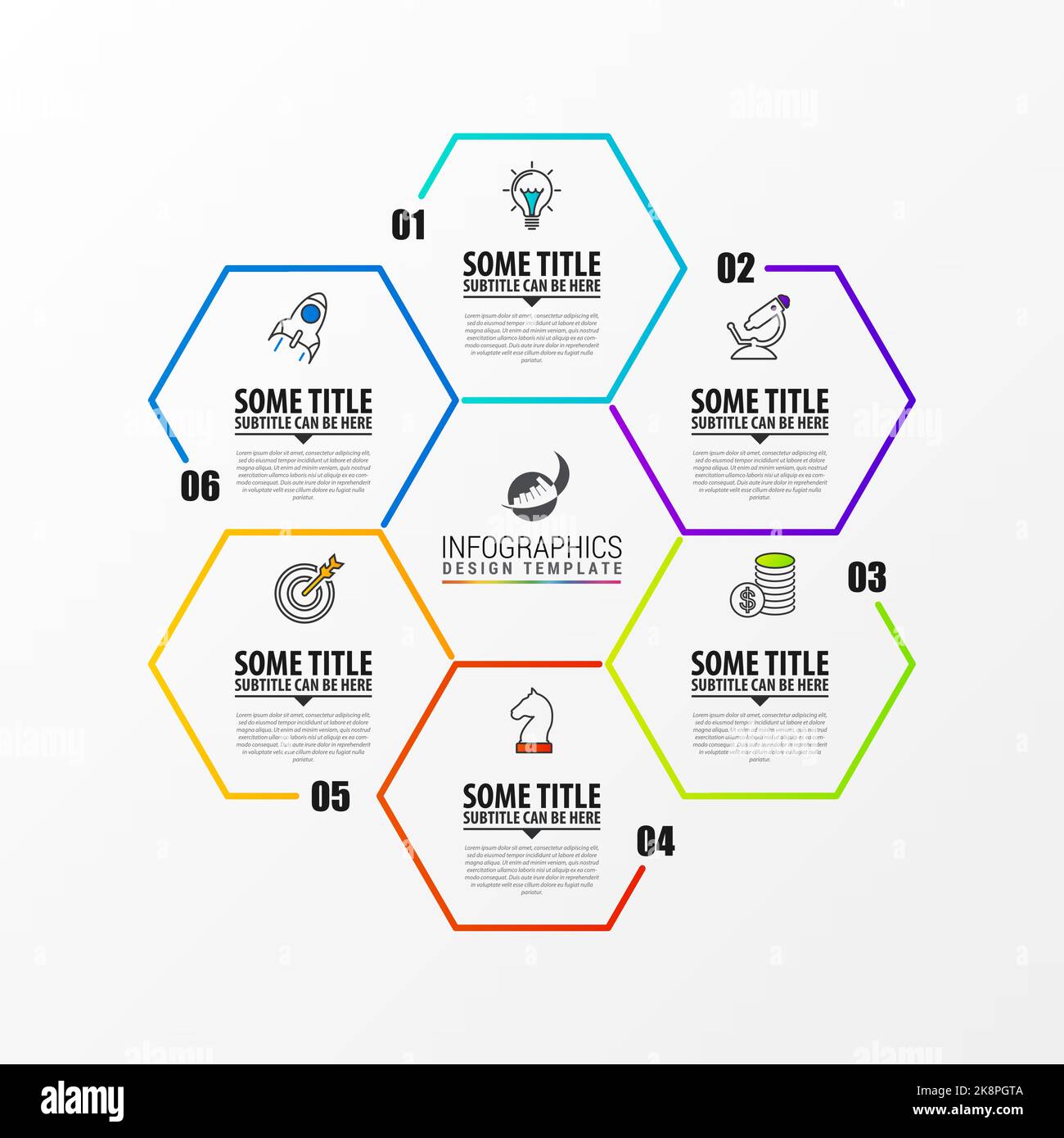 Abstract hexagon infographic design icons Stock Vector Images - Alamy