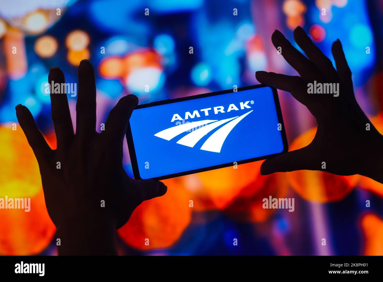 Brazil. 24th Oct, 2022. In this photo illustration, the Amtrak logo is ...