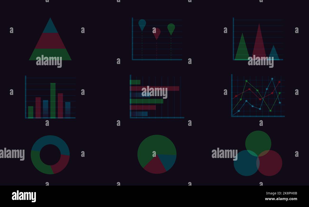 An illustration of a modern and colorful chart designs isolated on a ...