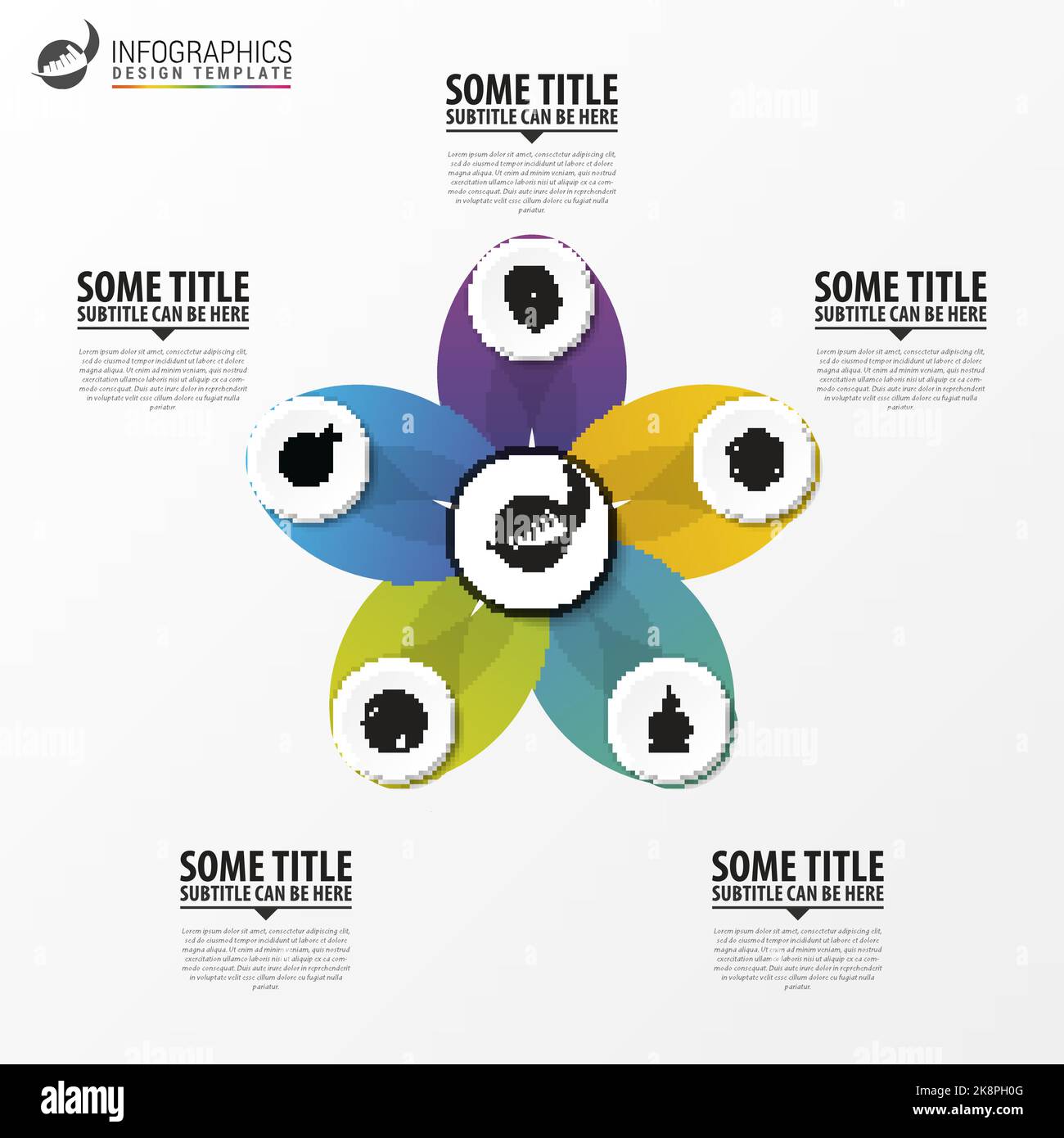Business infographics. Circular infographic with 5 options. Vector ...