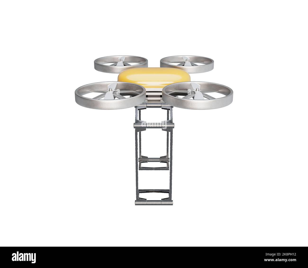 A concept showing a flying delivery drone carrying nothing on an ...