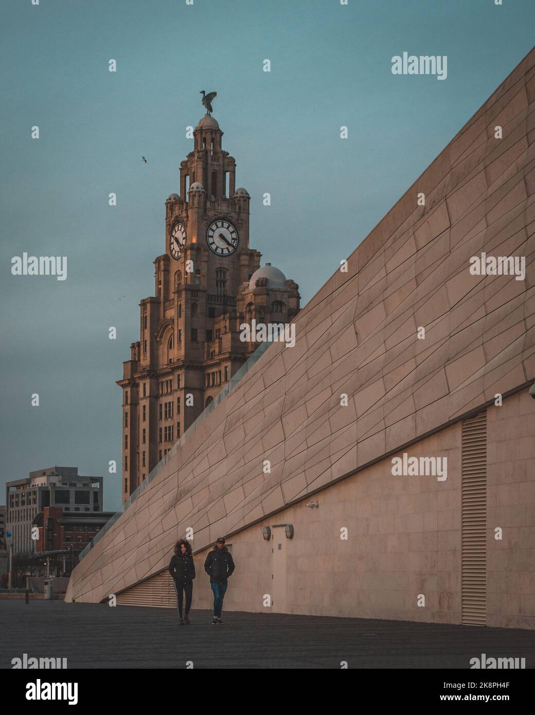 A daytime view of Liver Building in Liverpool, United Kingdom Stock ...