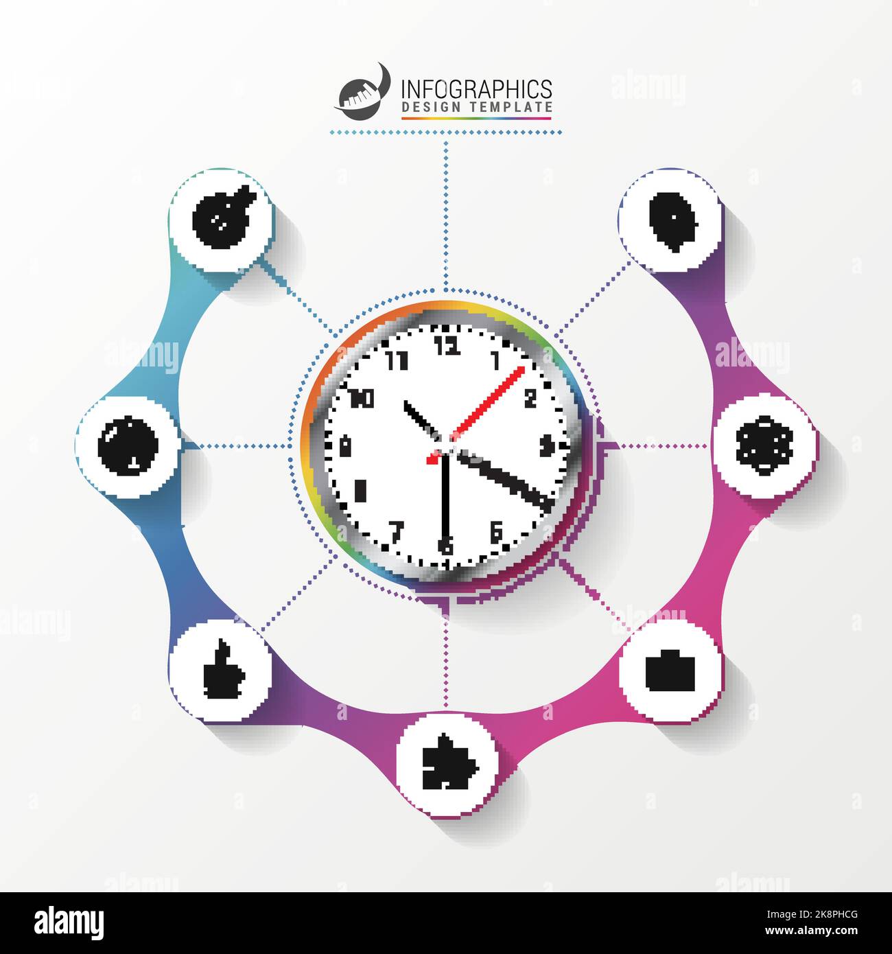Abstract infographic with clock. Modern design. Vector illustration ...