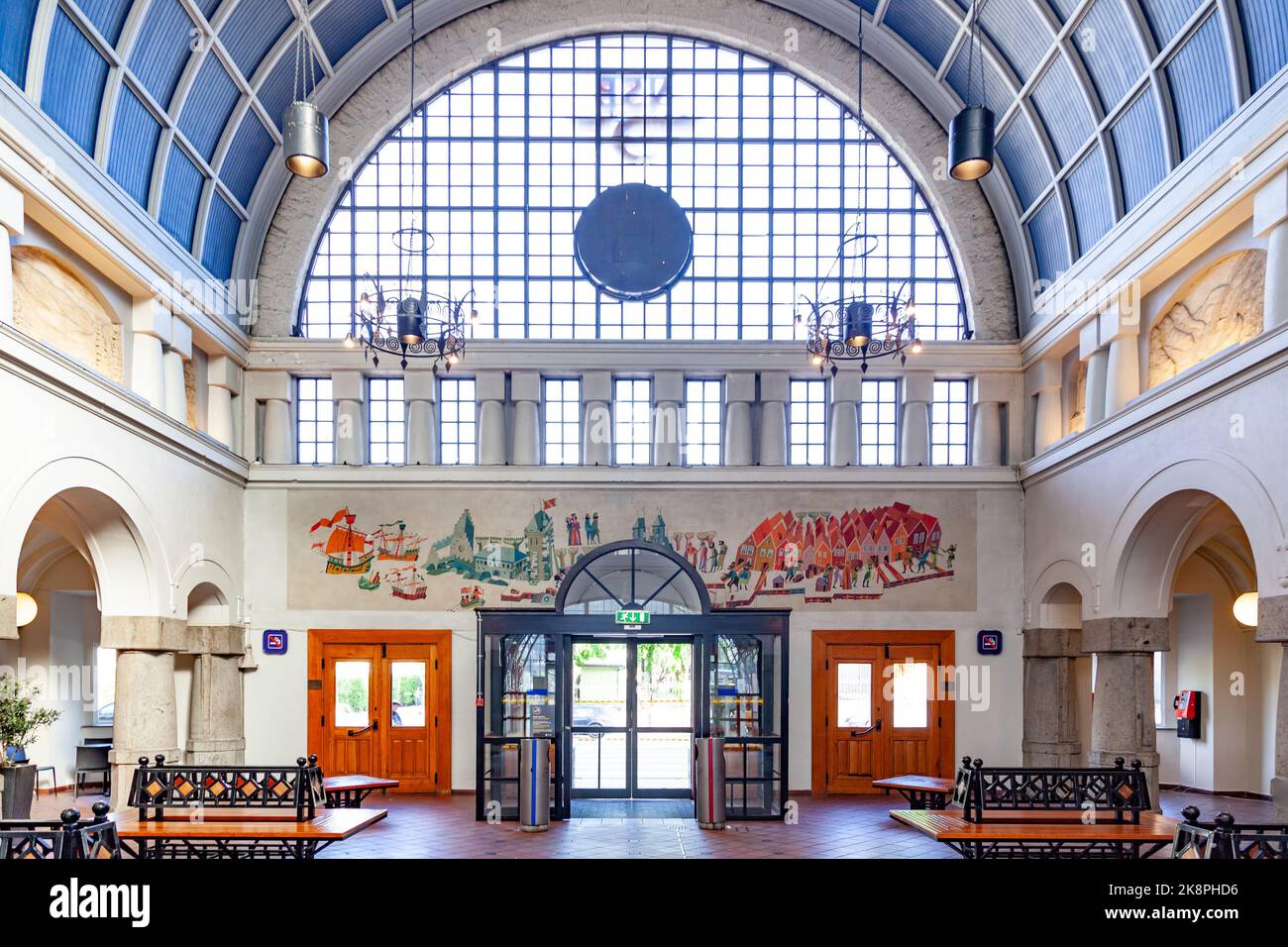 The beautiful interior of the historic train station in Bergen, Norway ...