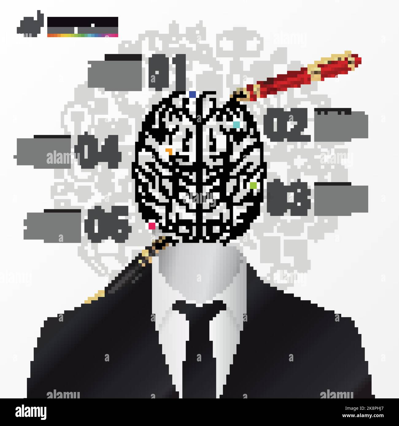 Infographic template. Brain concept. Businessman. Vector illustration ...