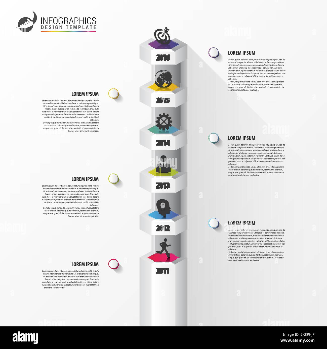 Abstract tower. Infographic timeline template. Modern design. Vector ...