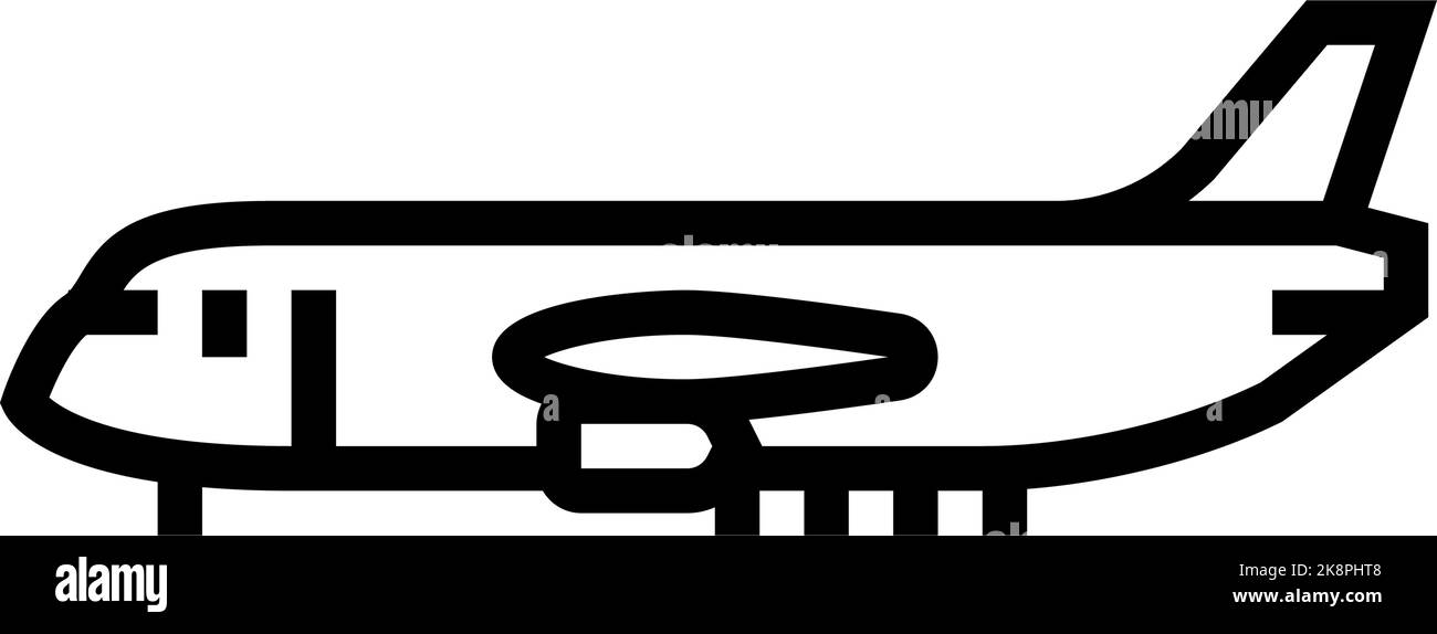 cargo plane airplane aircraft line icon vector illustration Stock ...