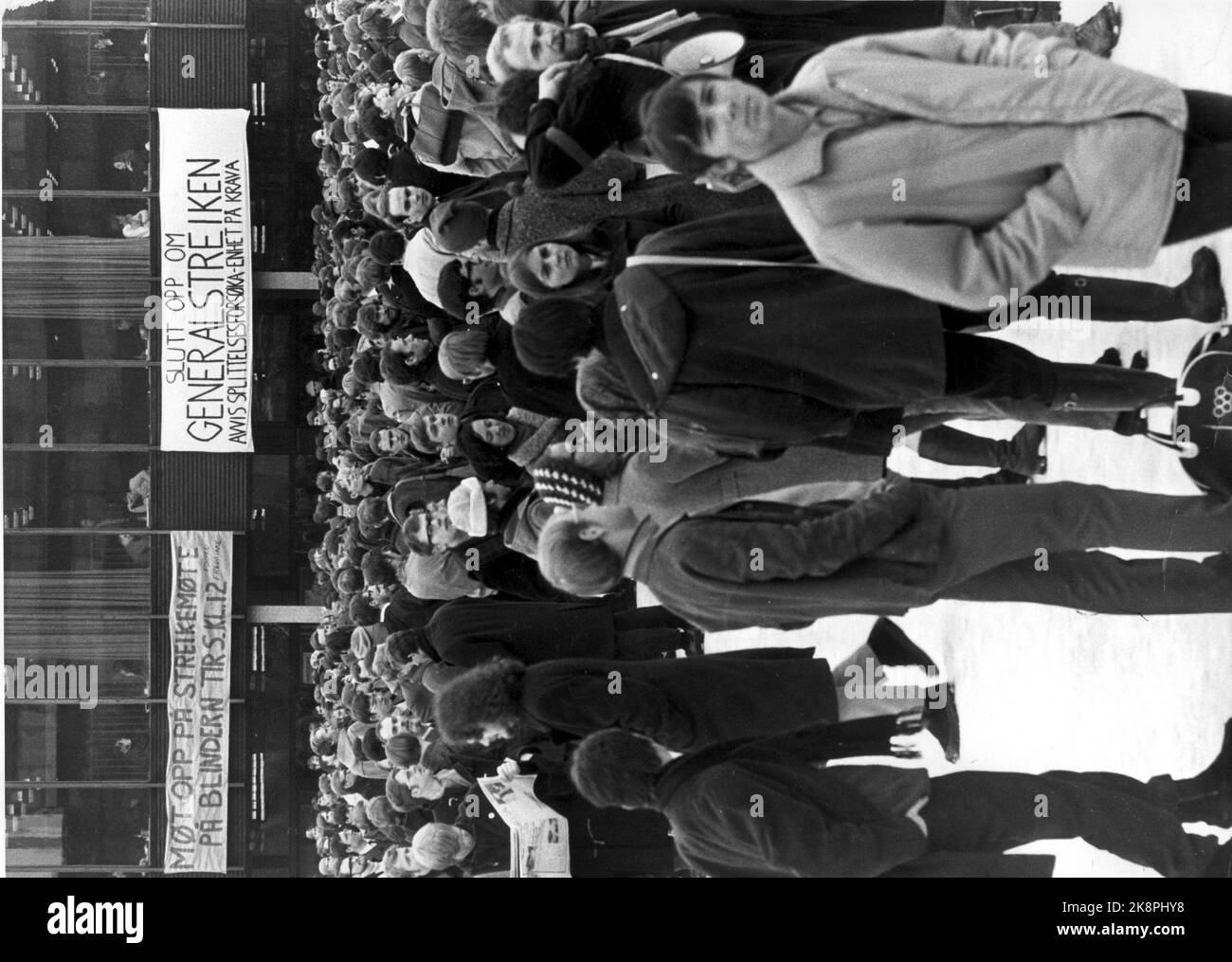 Oslo 17 March 1970. Student strike and demonstrations outside ...