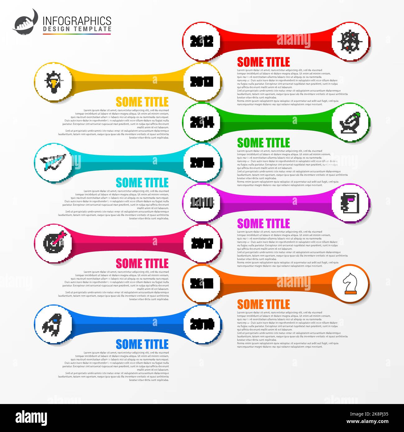 Infographic design template. Timeline concept with 8 steps. Can be used ...