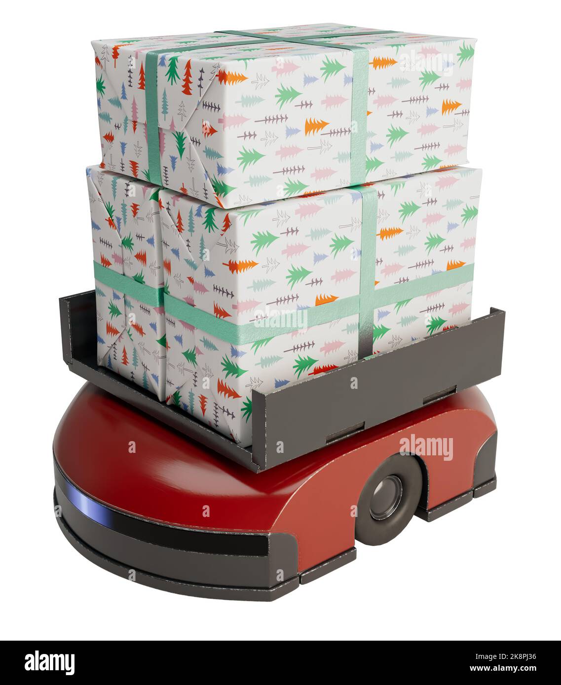 A concept showing a warehouse delivery and logistics drone carrying a ...