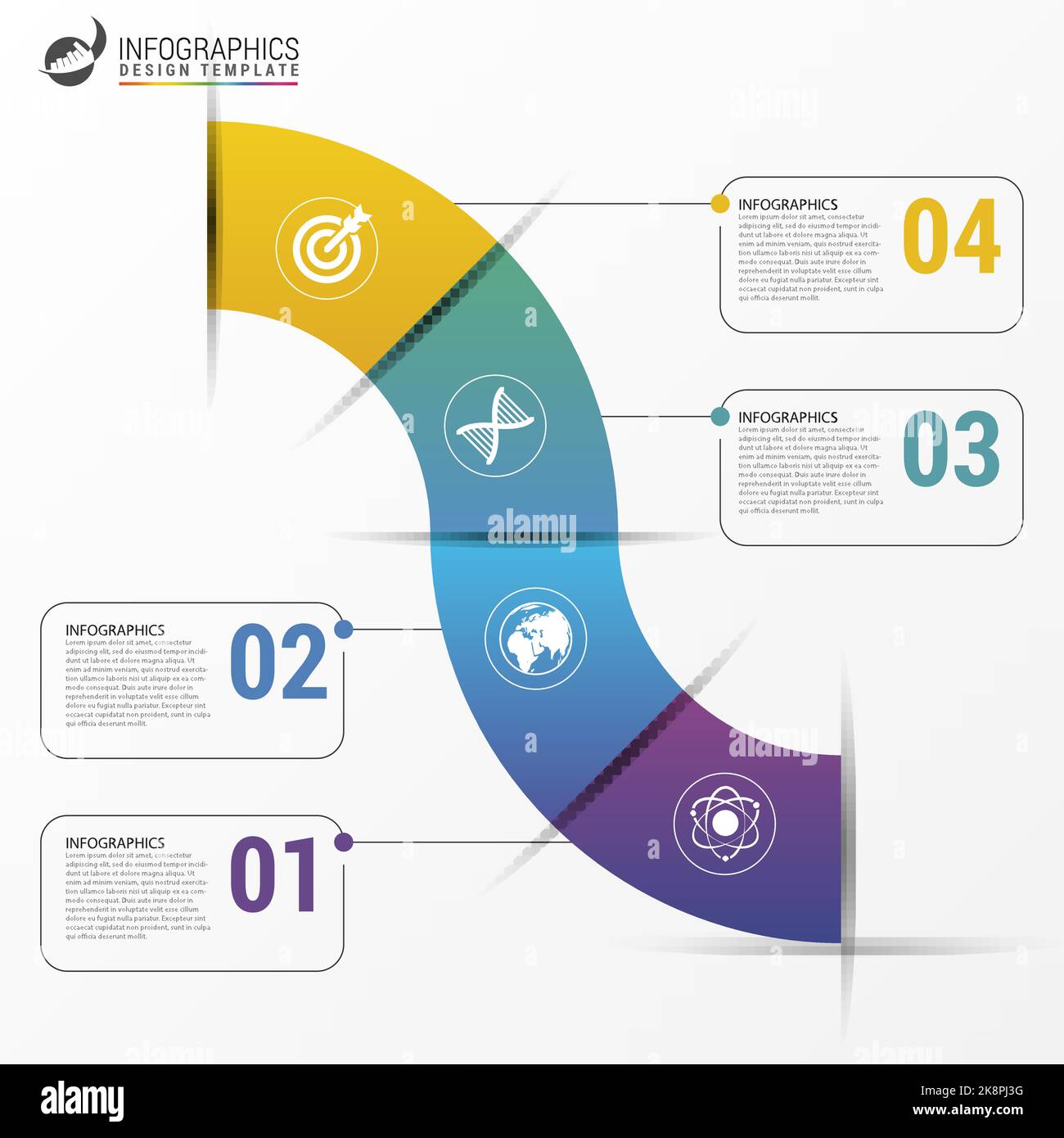 Infographic template with 4 parts. Vector illustration Stock Vector ...