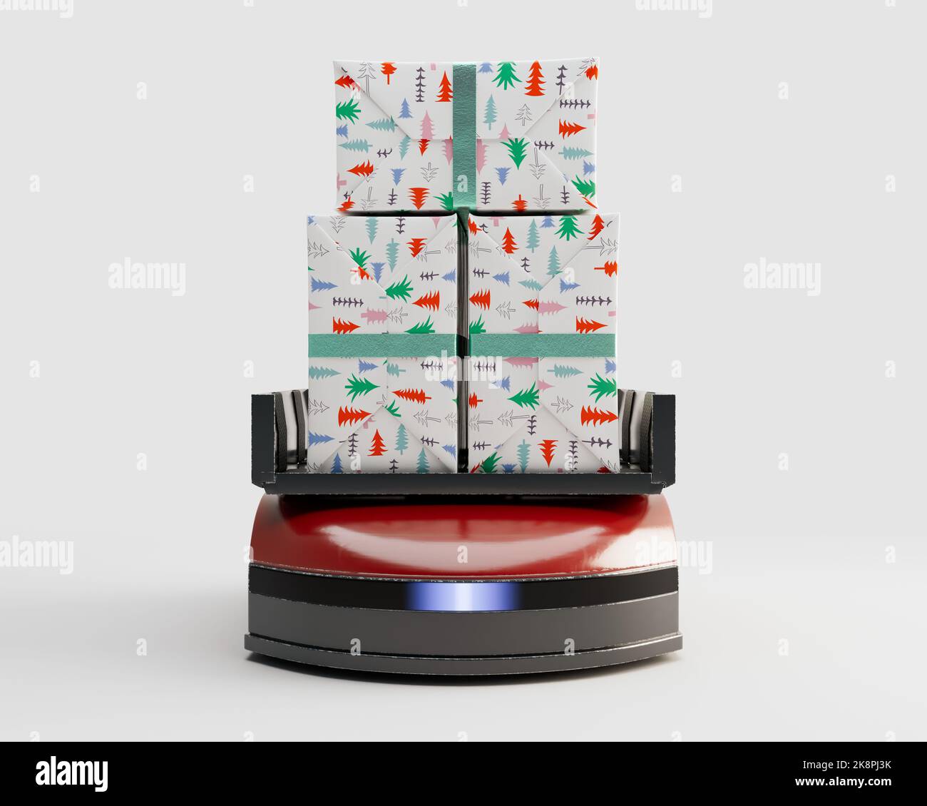 A concept showing a warehouse delivery and logistics drone carrying a ...