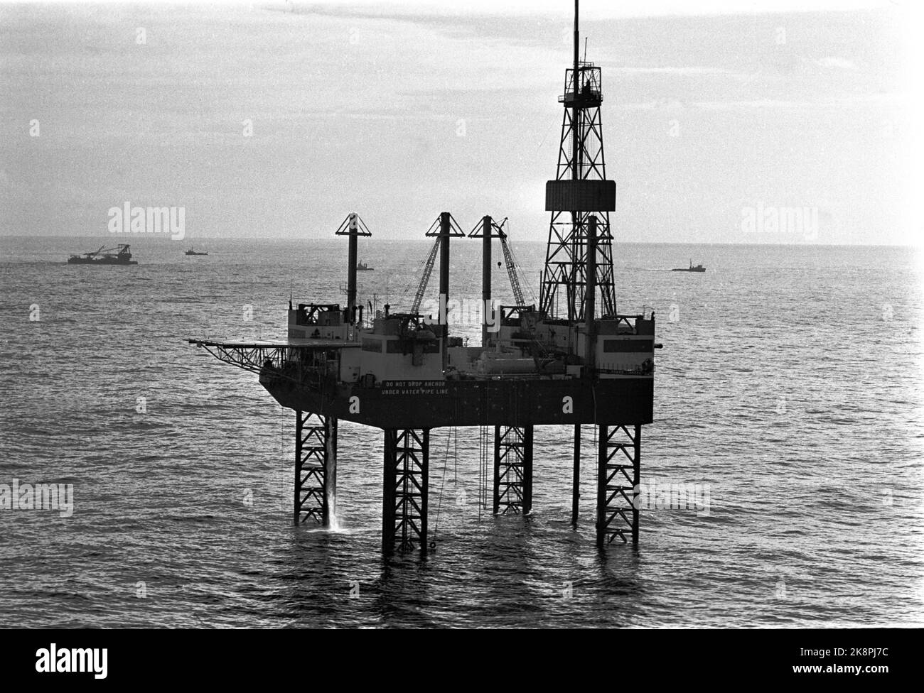 North Sea 19710609: The oil drilling platform Gulftide on the Ekofisk ...