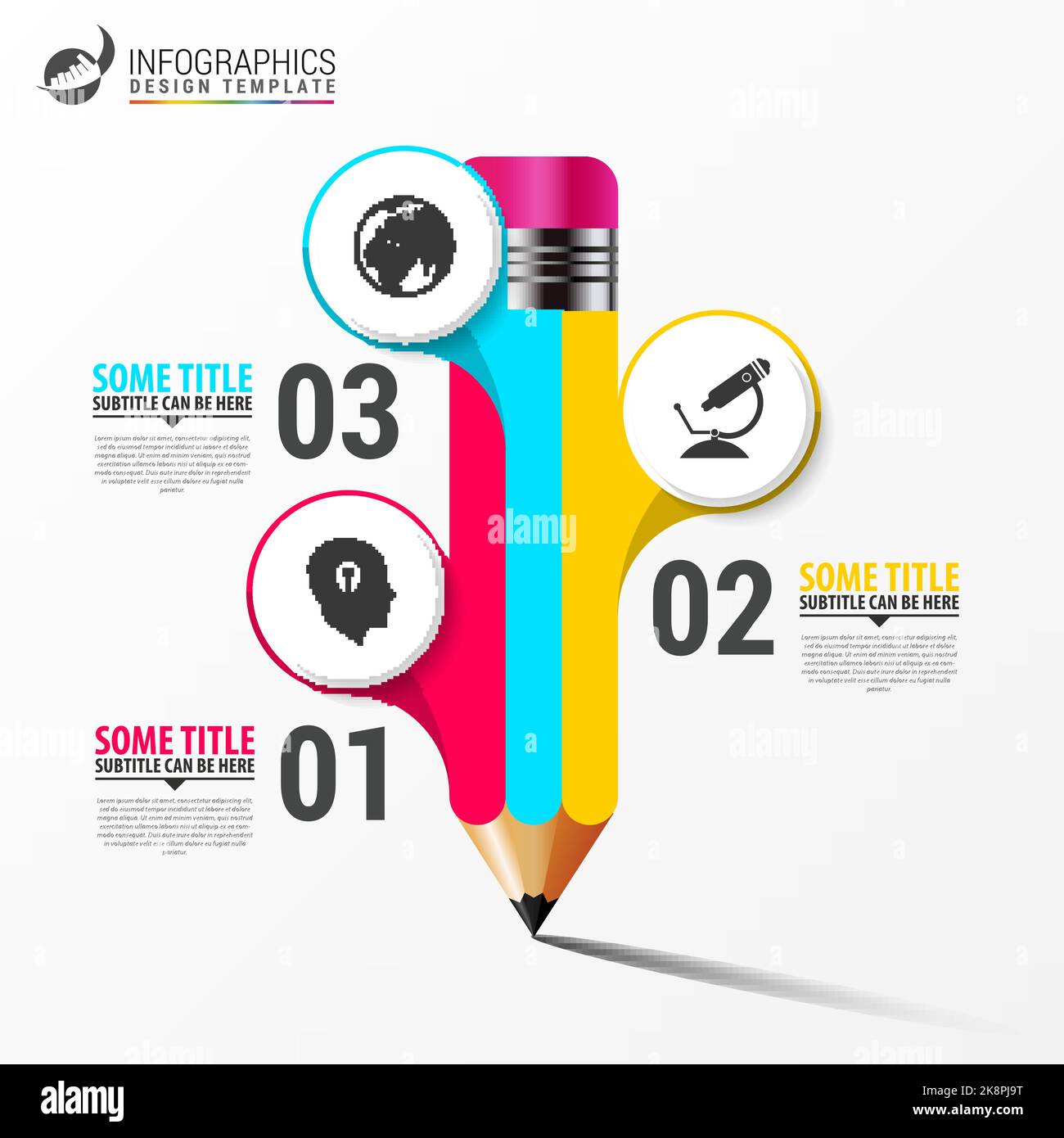 Education pencil. Infographic template. Vector illustration Stock ...