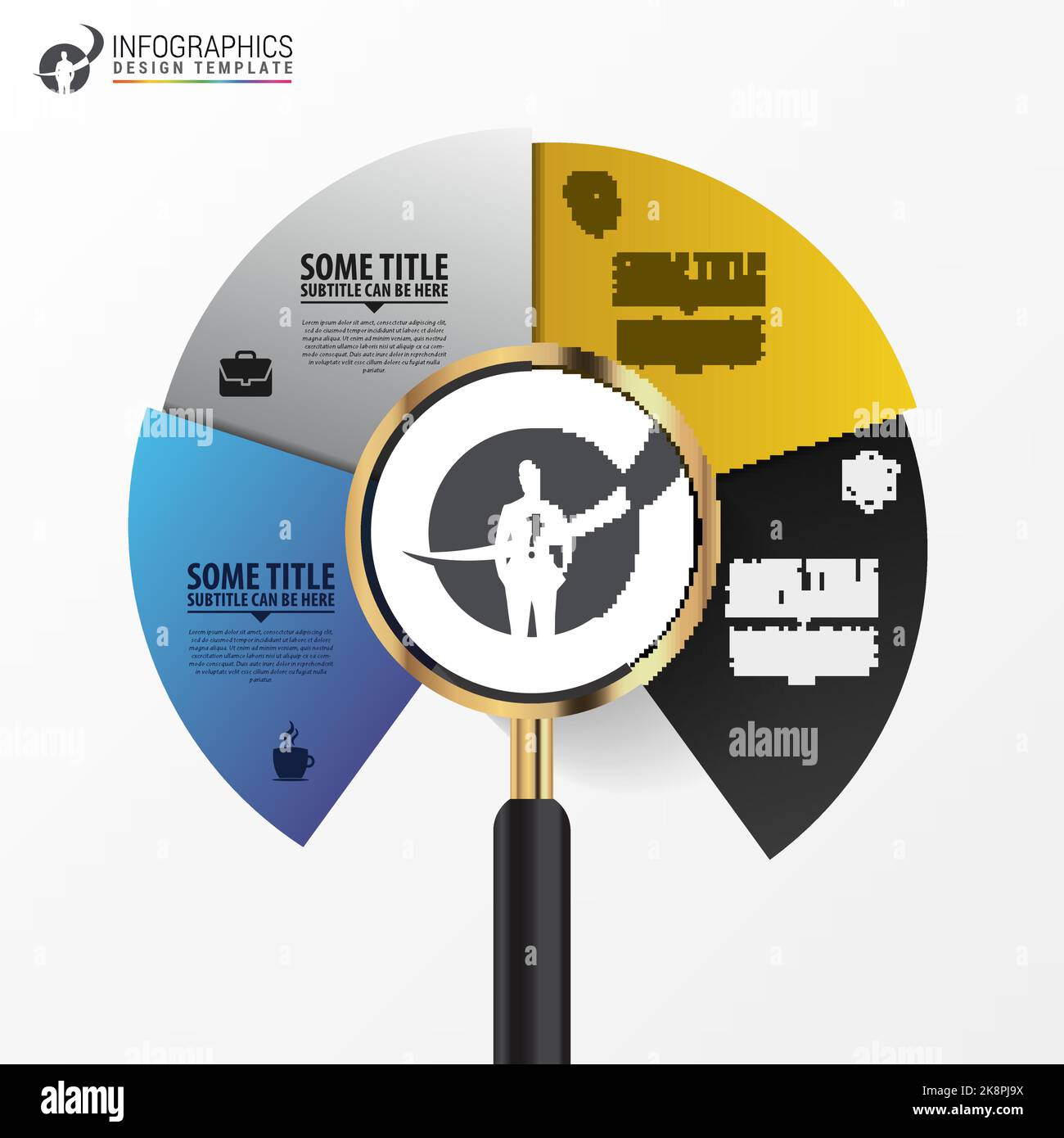 Analysis graphic design concept with magnifying glass. Vector ...