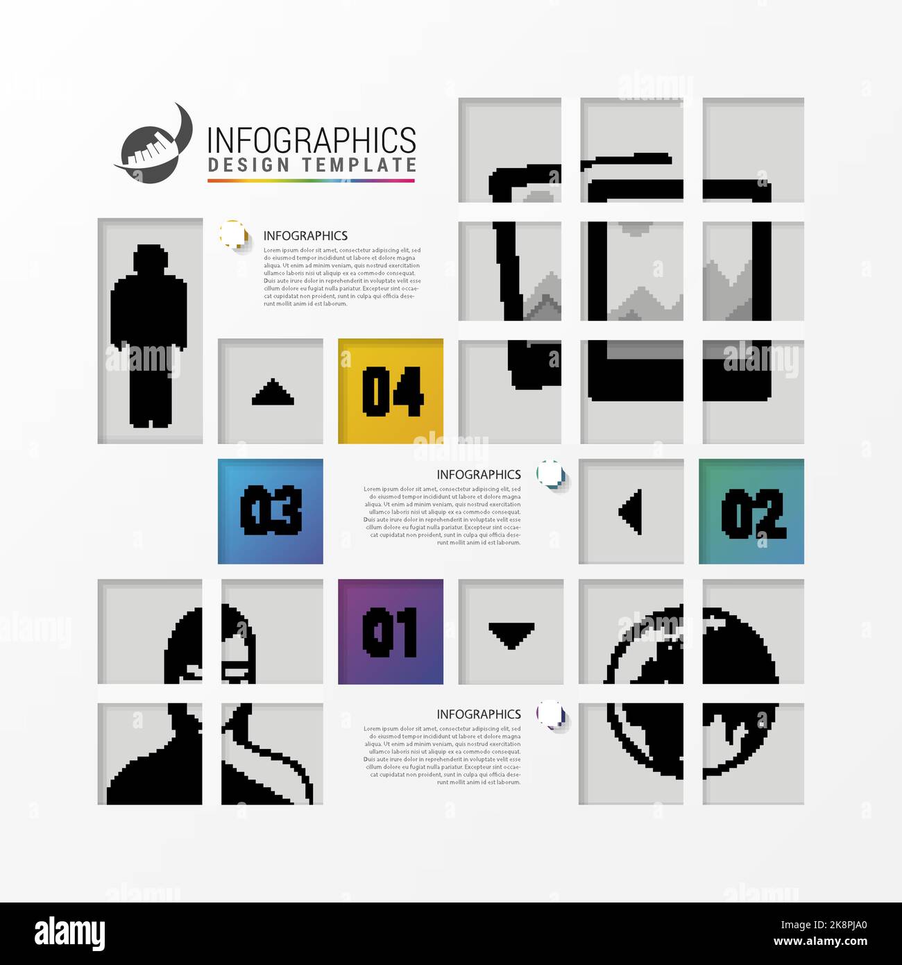 Infographic design with squares. Business template. Vector illustration ...