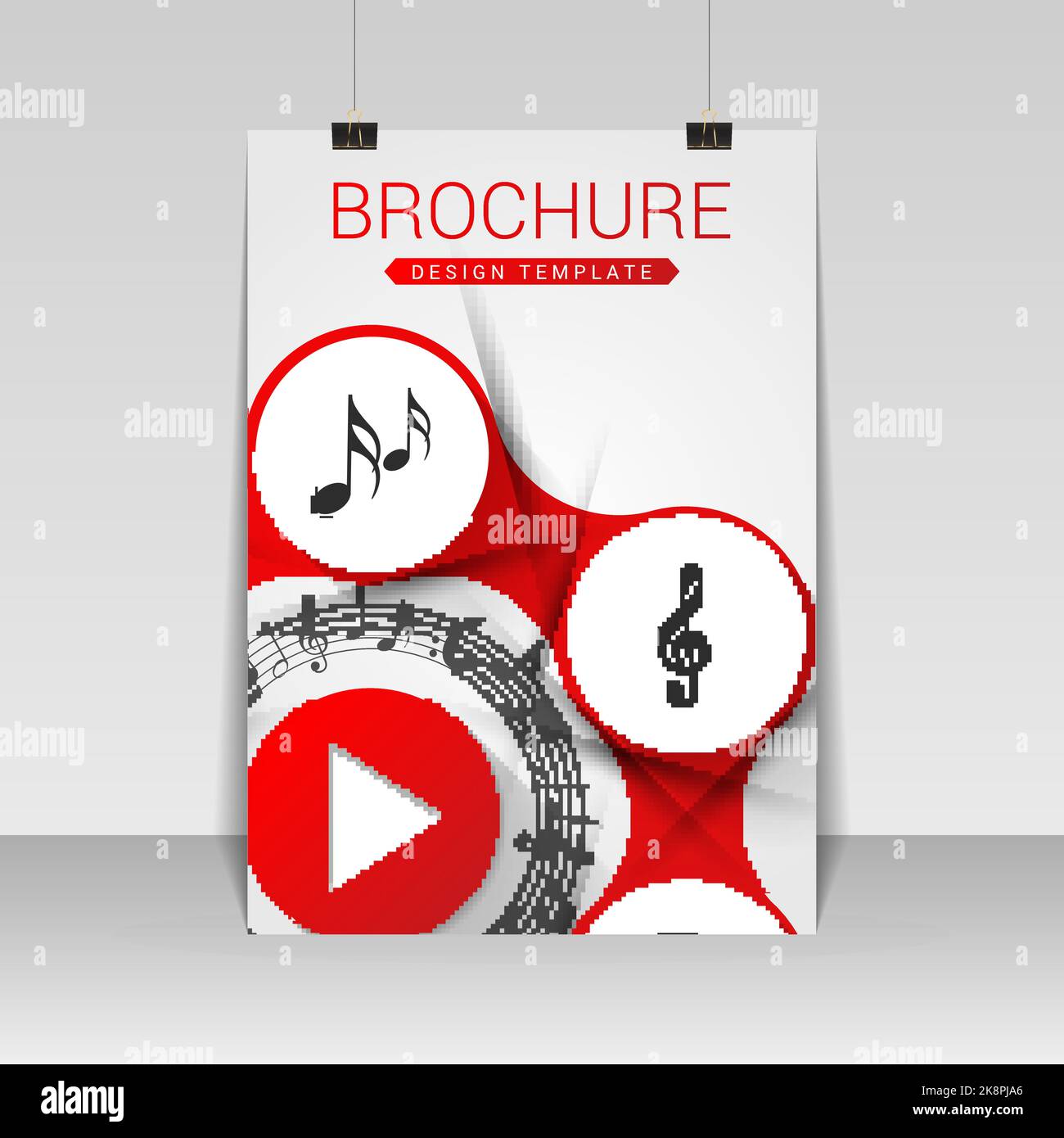 Music brochure cover design. Flyer, poster, booklet template. Vector ...