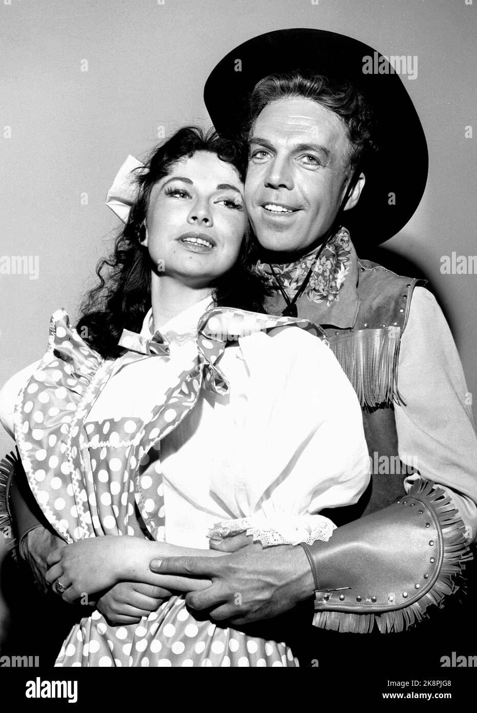 Oslo 1960. The actors Lasse Kolstad and Ingebjørg Sem play in the ...