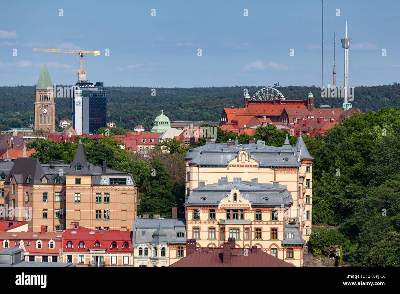 An aerial view of the historic skyline of buildings in downtown ...