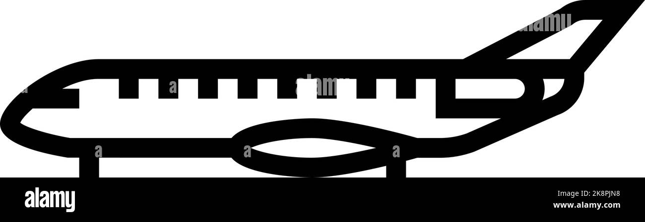 business jet airplane aircraft line icon vector illustration Stock ...