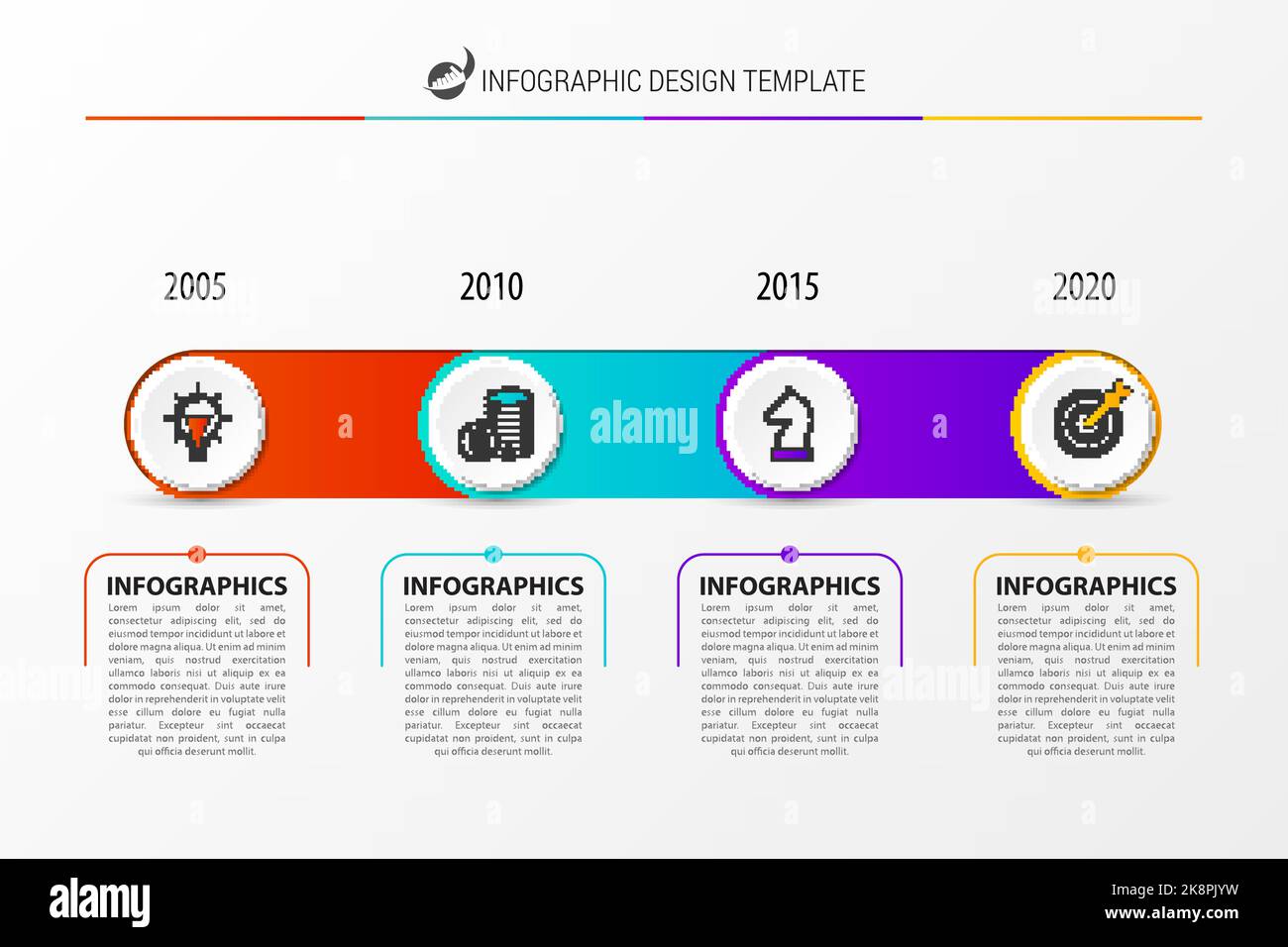 Infographic design template with 4 steps. Vector illustration Stock ...