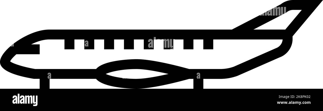 regional jet airplane aircraft line icon vector illustration Stock ...