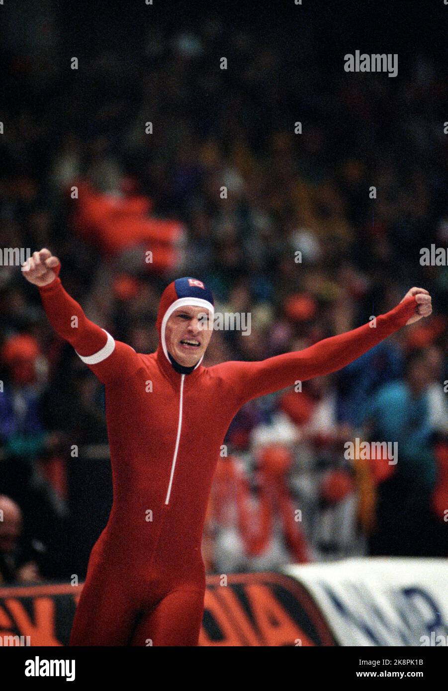 The Netherlands, Heerenveen 9 February 1991. Johann Olav Koss becomes ...