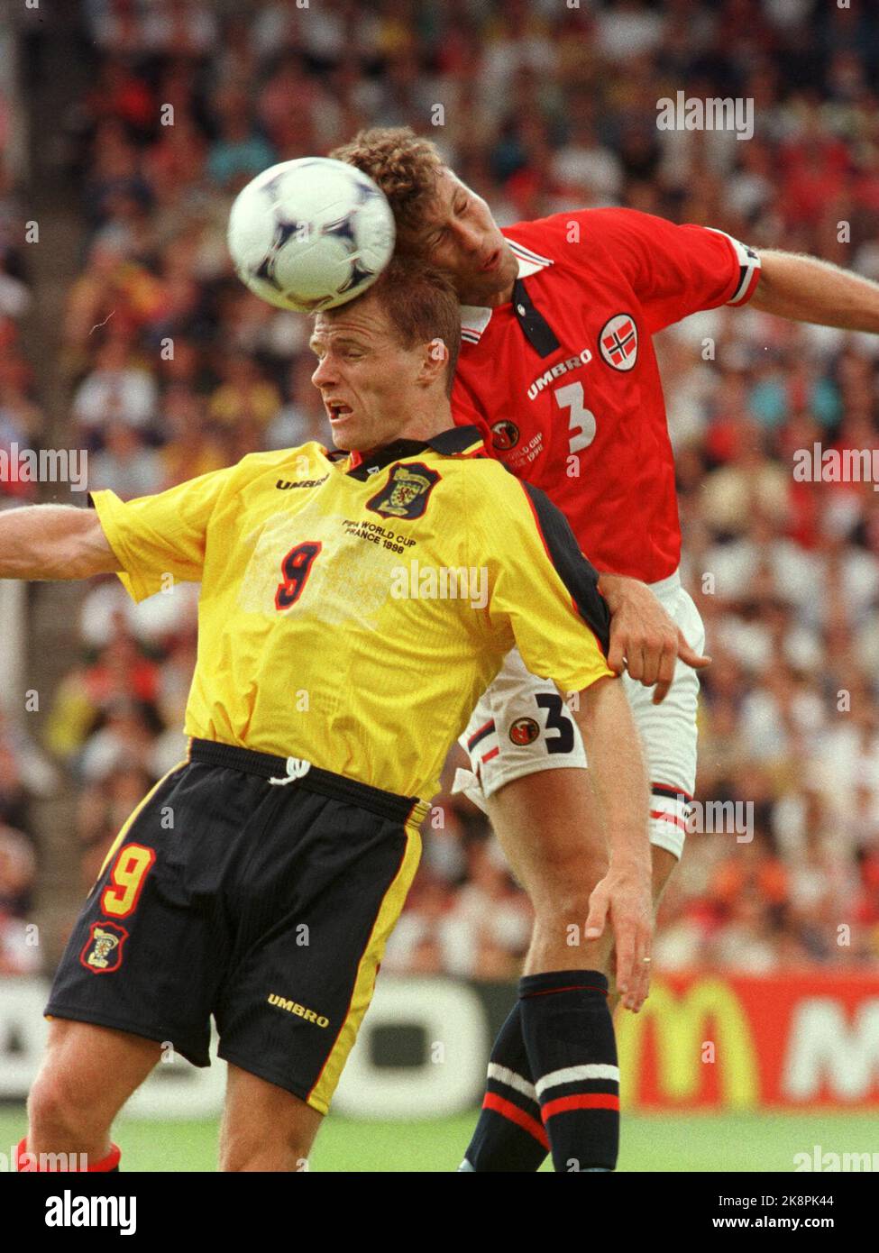 Football World Cup / Norway - Scotland. Ronny Johnsen in battle with ...