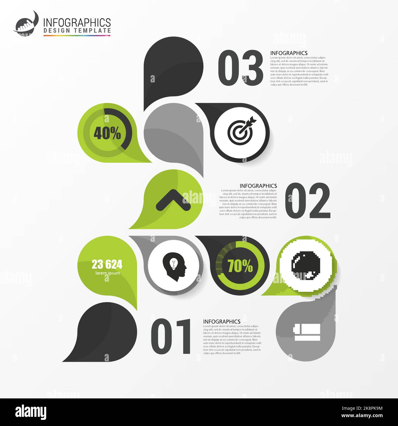 Modern infographics bubble speech template. Can be used for workflow ...