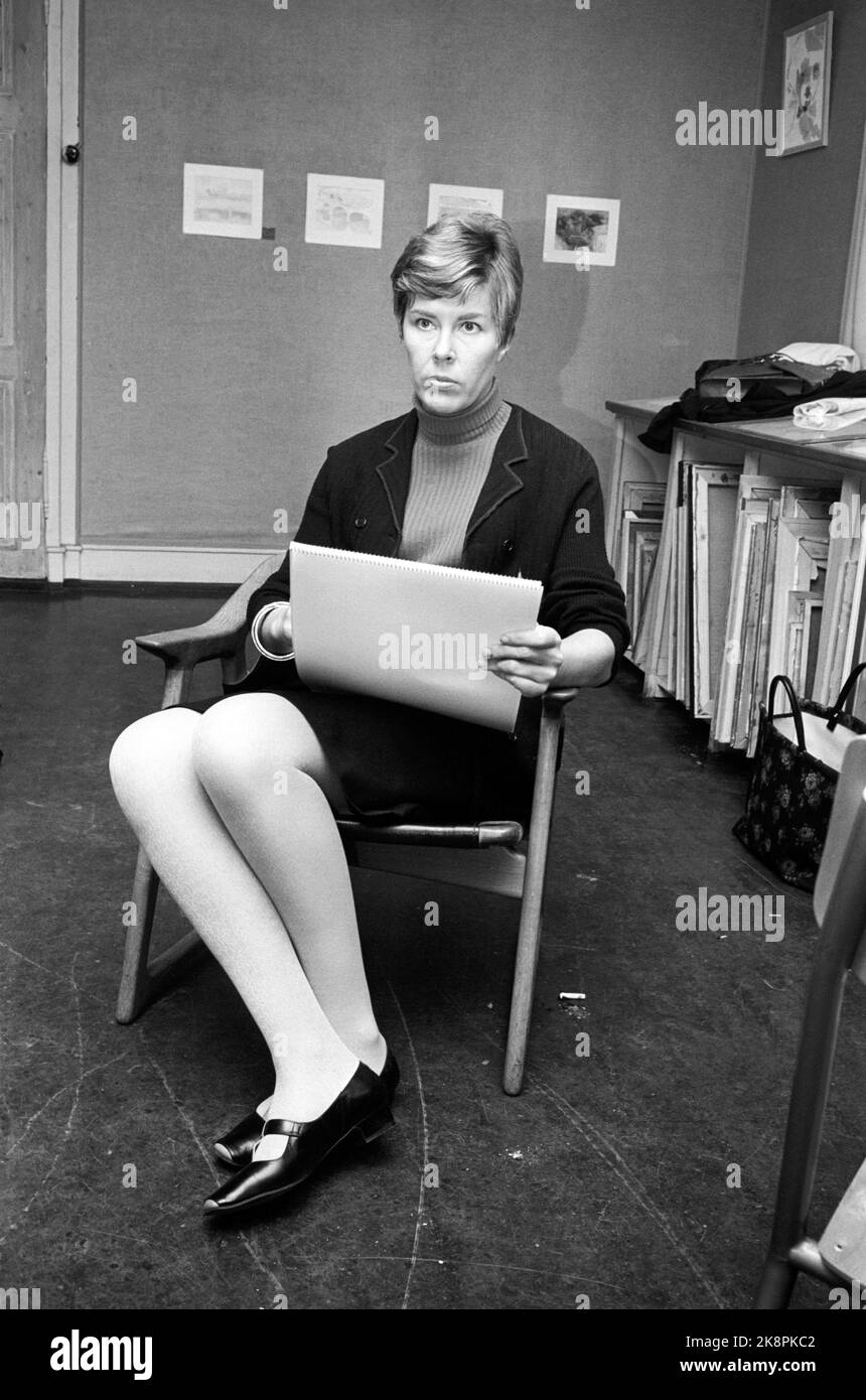 Oslo November 1966 Actor Wenche Foss is designed by ten different ...