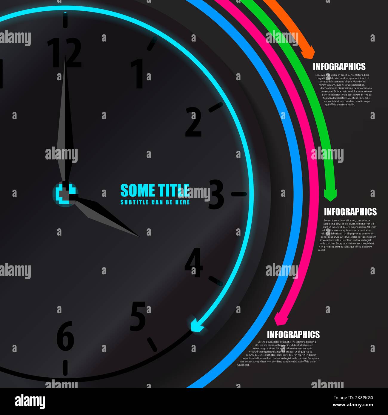 Infographic template. Business concept with clock. Vector illustration Stock Vector Image & Art ...
