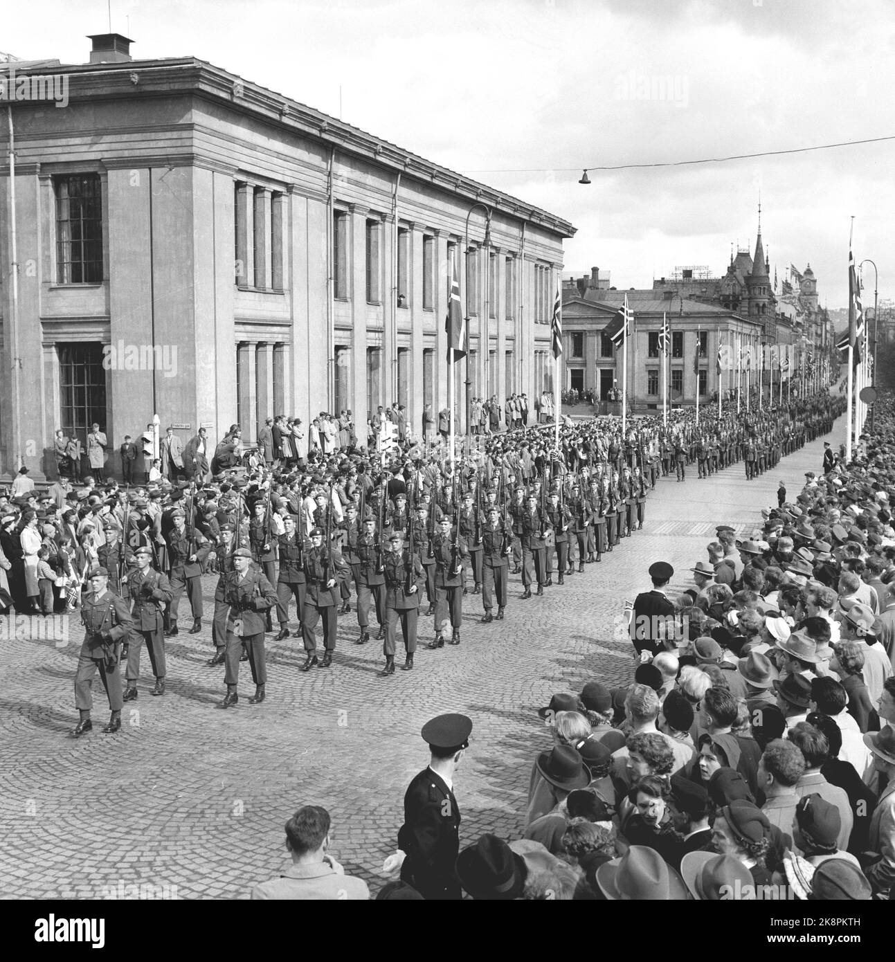 Oslo 195507. The 10th anniversary of the liberation of Norway. The home ...