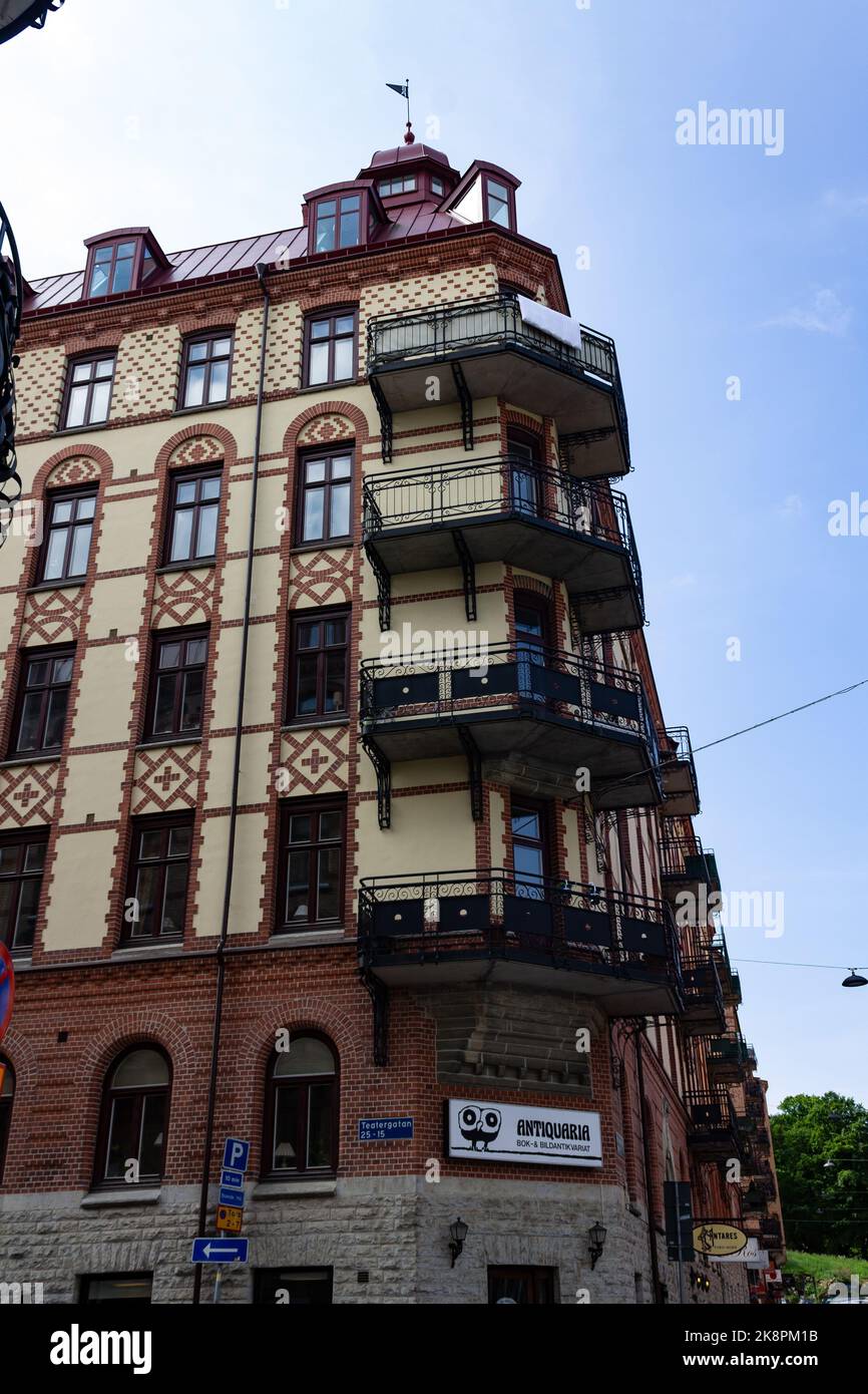 A vertical shot of a historic building facade in Gothenburg, Sweden ...