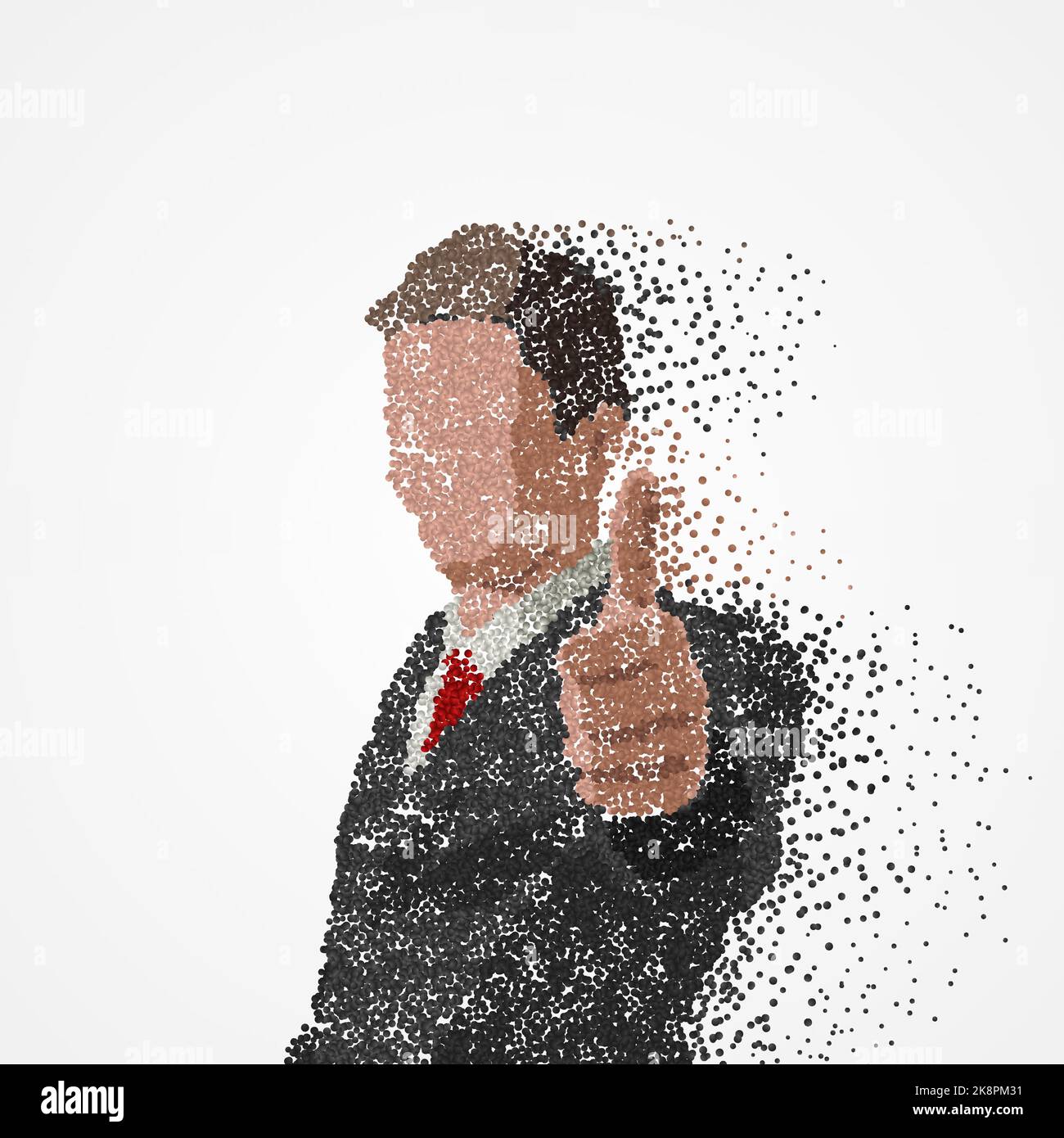 Businessman with thumb up. Creative silhouette created from circles ...