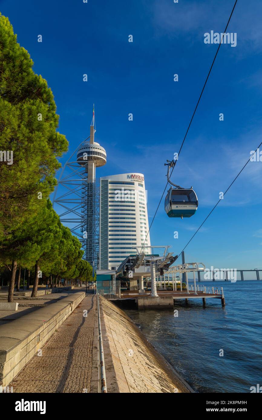 Lisbon, Portugal - October 10, 2022: Vasco da Gama Tower, the Myriad ...