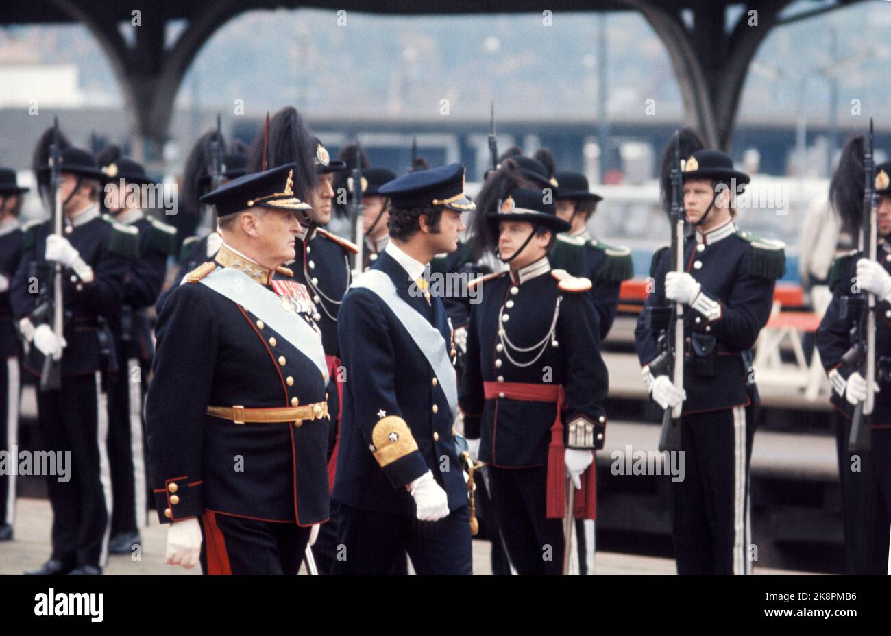 Oslo October 1974: King Carl Gustaf of Sweden on an official visit to ...