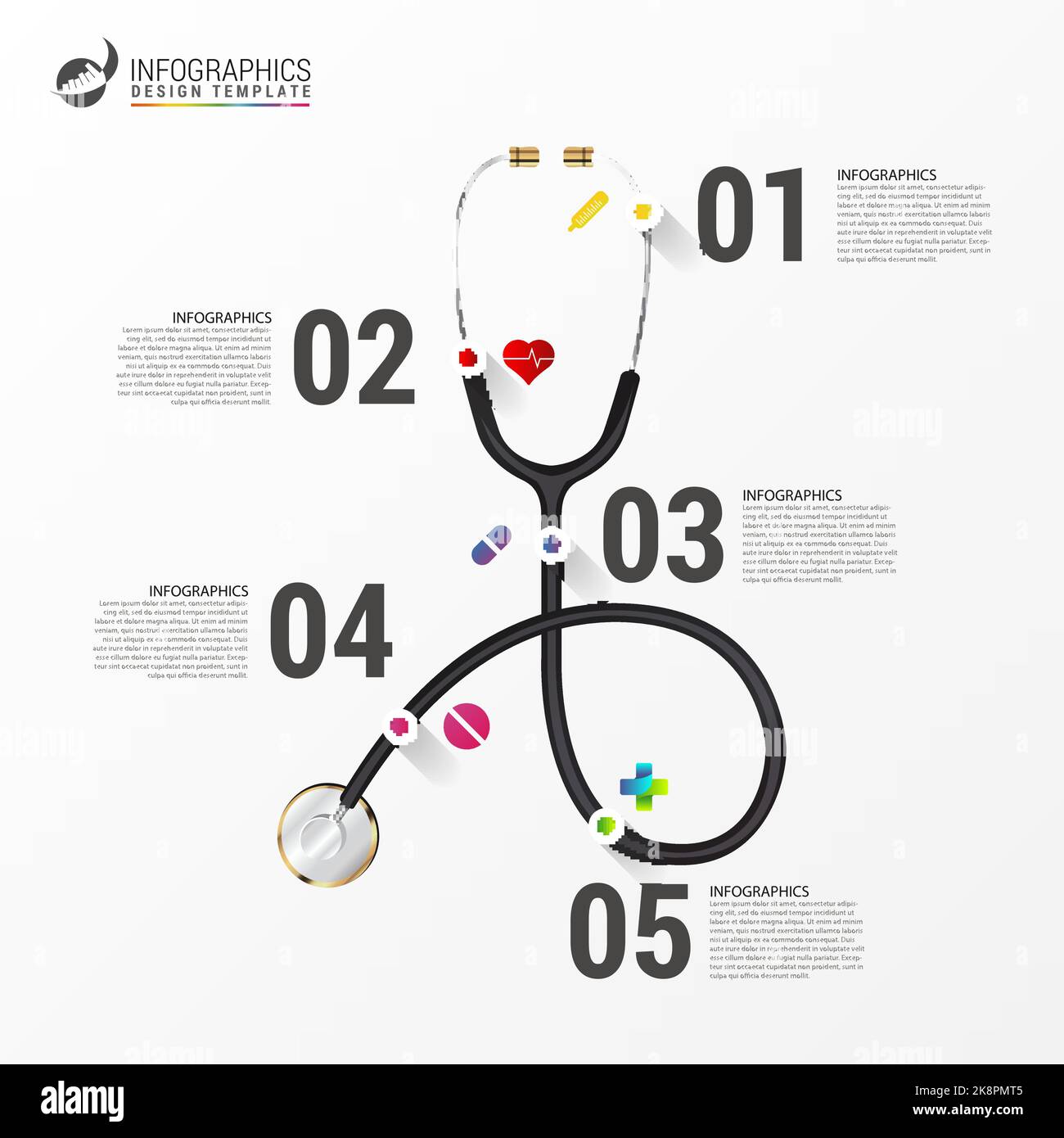 Medical And Health infographics. Modern design template. Vector ...