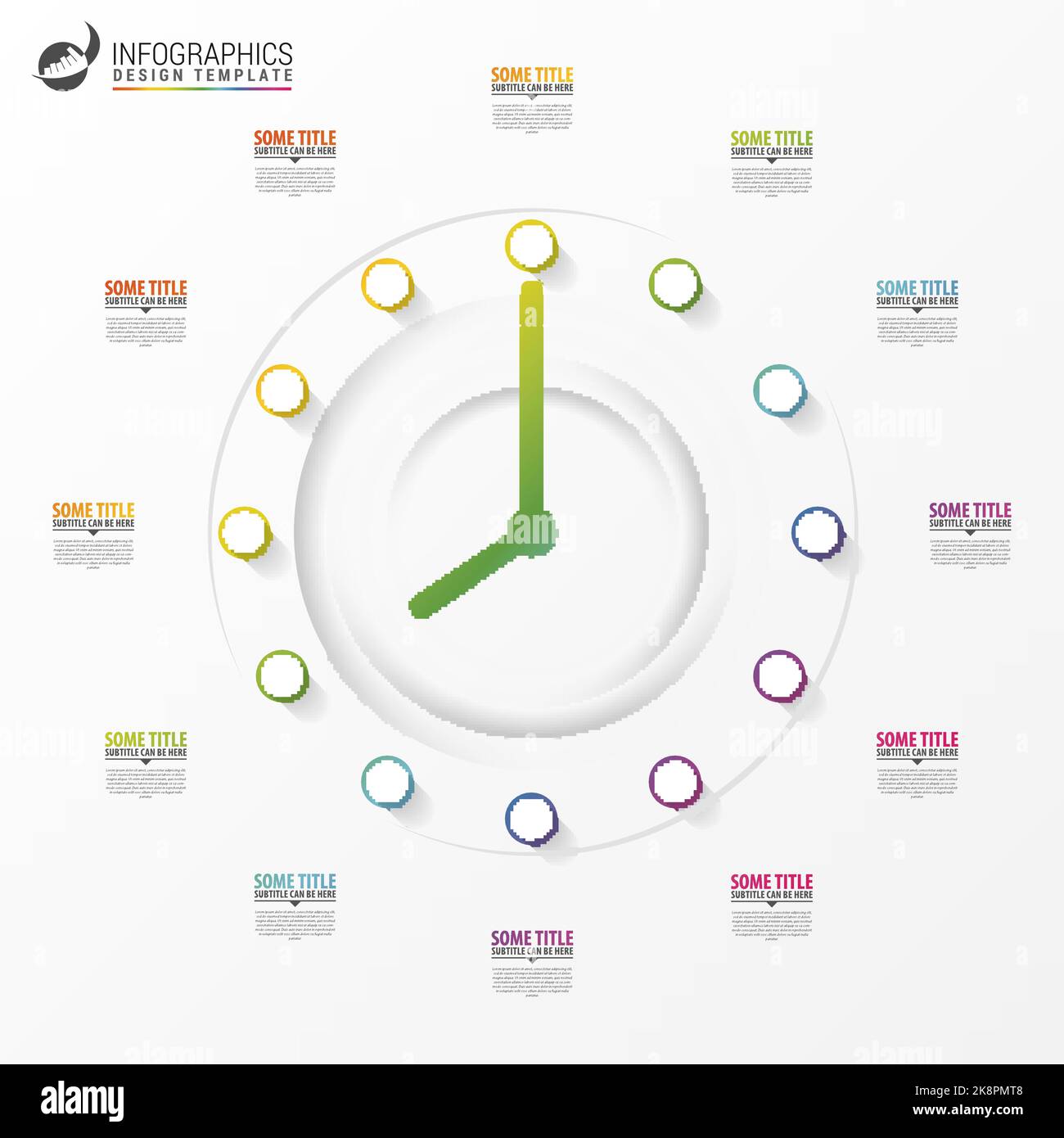 Creative business clock. infographic design template. Vector ...