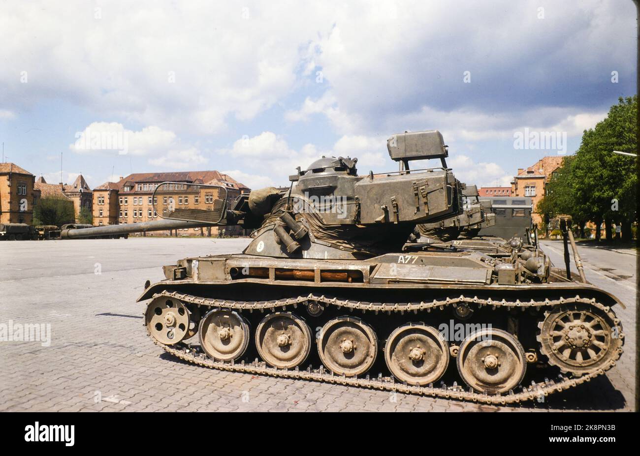 AMX 13 tank with SS11 rockets baskets, French barracks, Offenburg, West ...