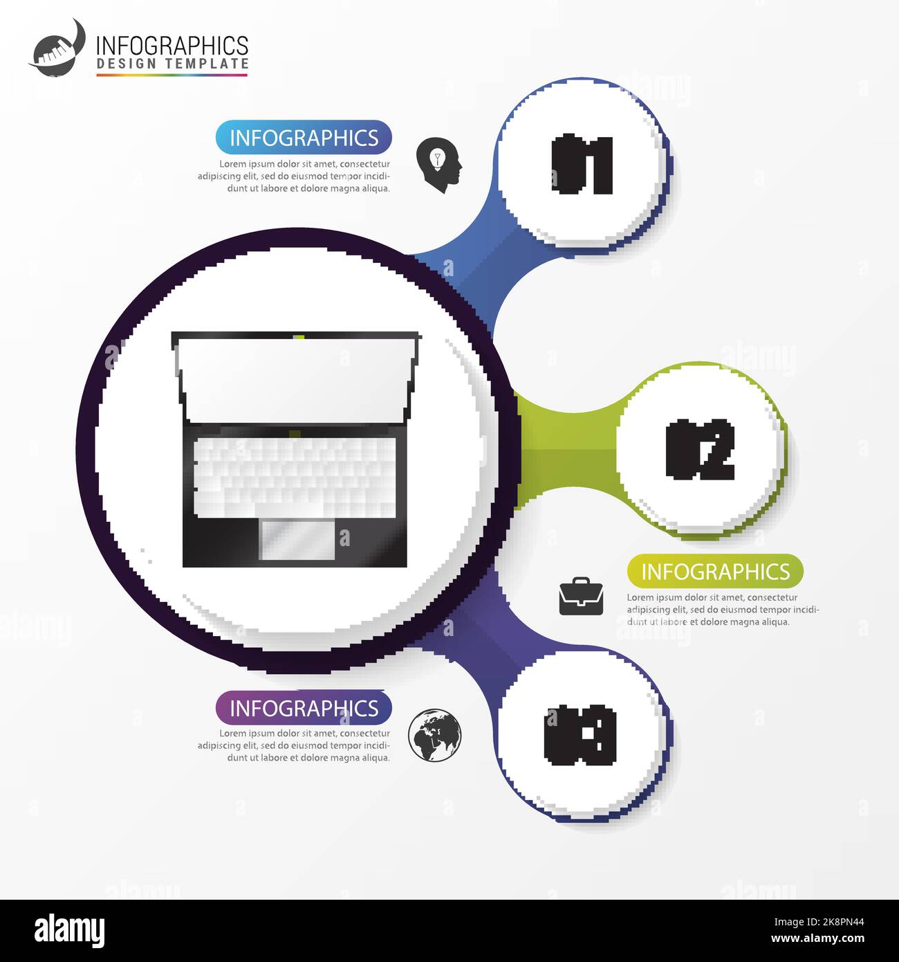 Infographic template. Business concept with 3 steps. Vector ...